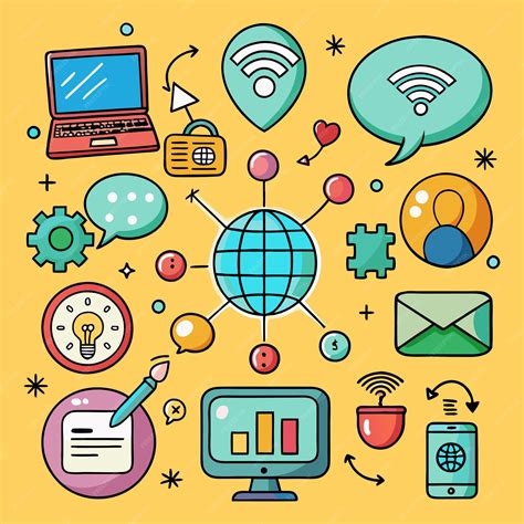 Communication And Networking Icons Vector Premium Ai Generated Vector