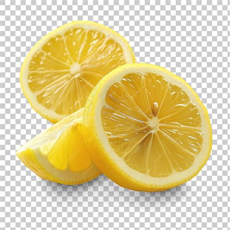Premium PSD | Lemons slice isolated on white background citrus fruit ai ...