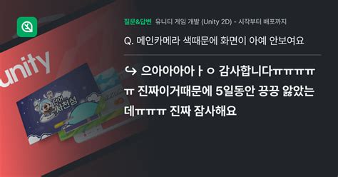 메인카메라 색때문에 화면이 아예 안보여요 인프런 커뮤니티 질문and답변