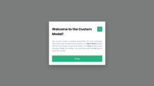 Custom Modal Using HTML CSS And JavaScript Coding Artist