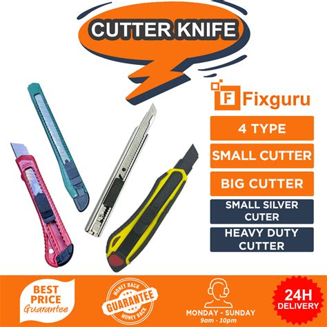 Fixguru Cutter Knife Big Cutter Small Cutter Heavy Duty Cutter Silver