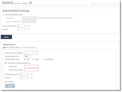 Setting RADIUS Servers