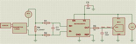 ina190 read 4 20ma current with ina190 adc microcontroller