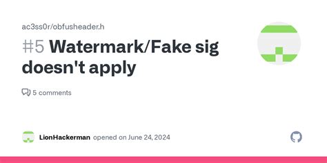 Watermark Fake Sig Doesn T Apply Issue Ac Ss R Obfusheader H GitHub