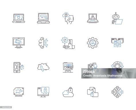 Server Outline Icons Collection Server Hosting Servers Webserver Database Dns Virtual Vector And