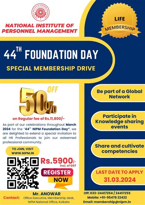 4 More Days To Go Become A Lifetime Member Of Nipm At 50 Membership