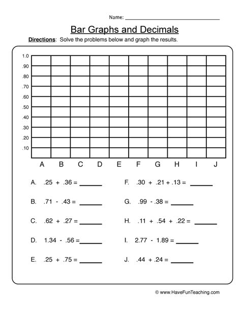 Decimals Bar Graphs Worksheet Have Fun Teaching