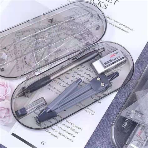 8pcs Math Set Compasses Ruler Triangle Square Ruler Students Test