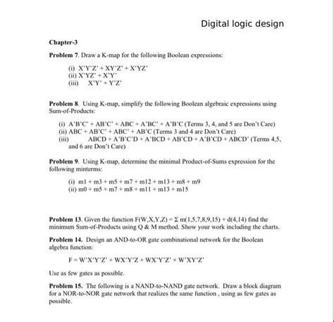 Solved Problem 7 Draw A K Map For The Following Boolean Chegg Com