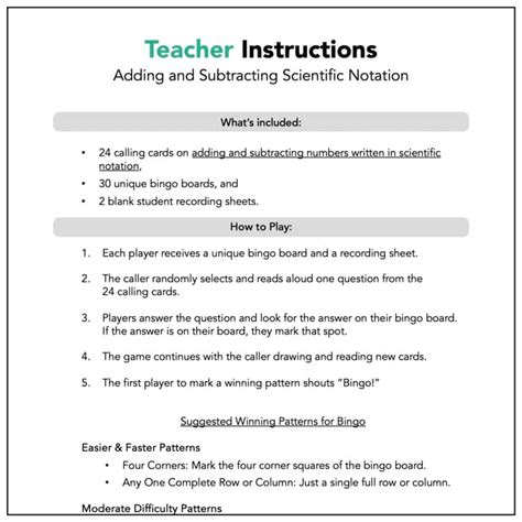 Adding And Subtracting Scientific Notation Bingo Game By Hazel Learning