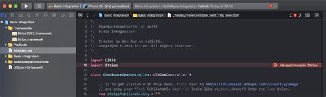 No Such Module Stripe In Basic Integration Issue Stripe Stripe Ios GitHub
