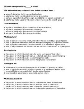 Sociology Exam Assessment By Mr Rickwood Shop TPT