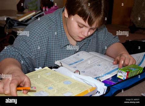 Student Working On Homework After School After School Study Program