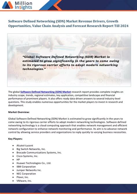 Ppt Software Defined Networking Sdn Market Powerpoint Presentation
