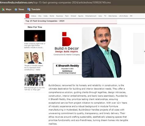 Bharath Reddy On Linkedin Happy To Share That Times Of India Toi