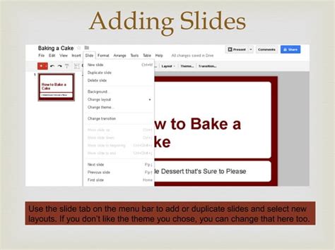 Using Google Presentation PPT