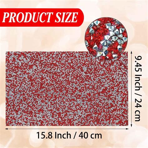 Self Adhesive Rhinestone Sheet Red Resin