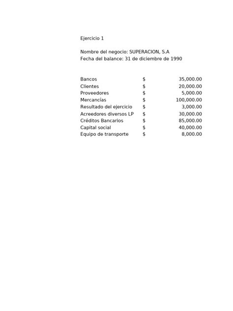 Balance Pdf Hoja De Balance Contabilidad