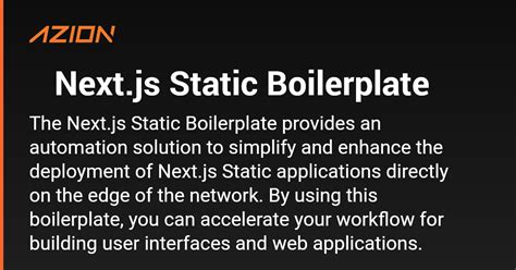 Nextjs Static Boilerplate Documentação Azion