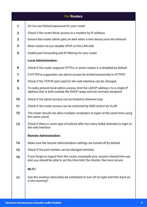 Checklist For Network Devices Security Developers Agencies