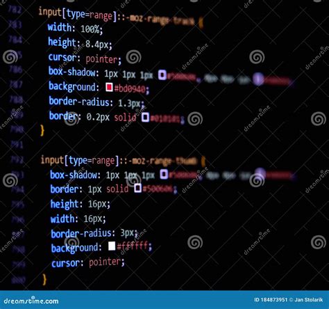 Modern CSS Cascade Style Sheet Programming Code For HTML Coding Stock Image Image Of Hacker