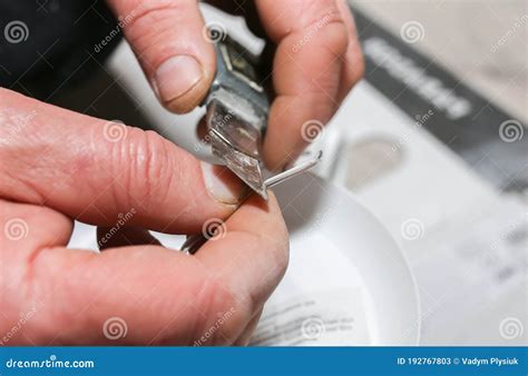 Lamp Installation Modern Loft Design Restoration Indoors Maintenance Work Royalty Free Stock