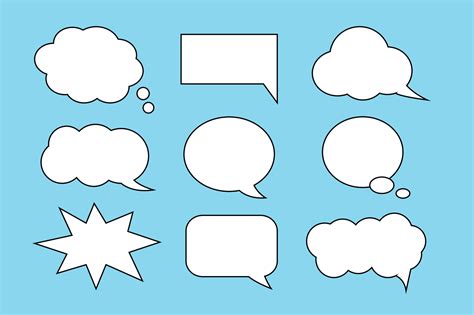 Set Of Callout Speech Bubbles Chats Elements Icons Vector Illustration Vector Art
