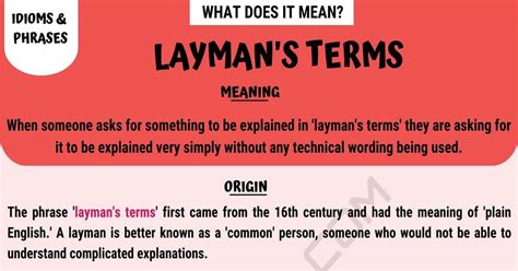 Laymans Terms Meaning Do You Know What This Idiom Means • 7esl