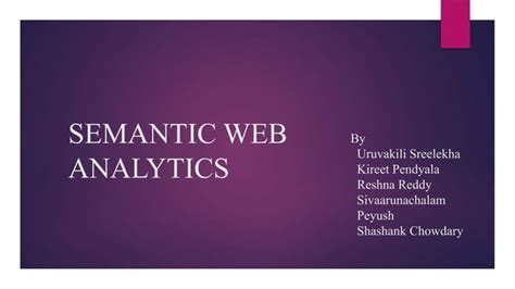 Semantic Web Analytics Ppt