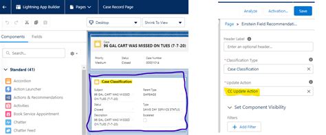 Service Cloud Console Updating Page Layout Of Einstein Field