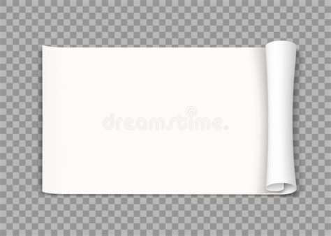 White Paper Blank Scroll Template Isolated On A Transparent Background Stock Vector