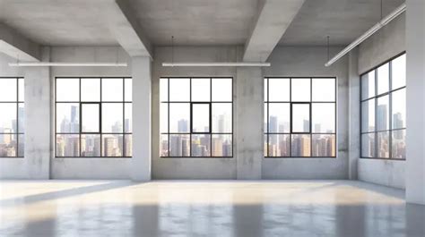 흰색 벽 콘크리트 바닥과 멋진 도시 전망을 갖춘 로프트 룸의 도시 오아시스 3d 렌더링 빈 공간 흰색 바닥 여백 배경 일러스트 및 사진 무료 다운로드 Pngtree