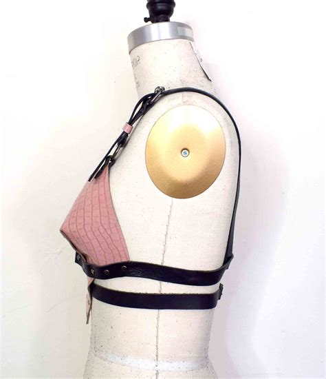 Liana Pink Longline Leather Bra Lovelornlingerie