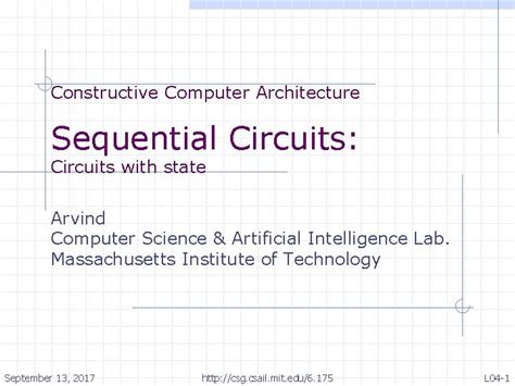 Constructive Computer Architecture Sequential Circuits Circuits With State