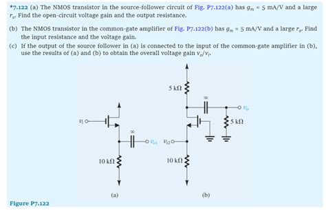Solved 7122 A The Nmos Transistor In The Source Follower Circuit