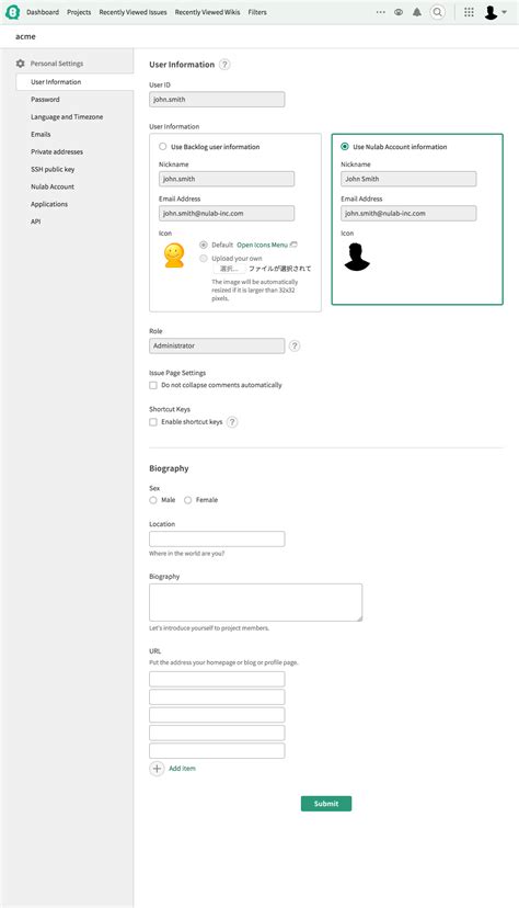 Using Your Nulab Account With Backlog Classic Plan Nulab