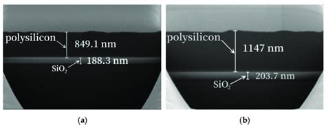 Sem Fib Thickness Of Polysilicon A The Actual Thickness Of
