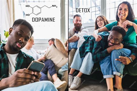Premium Photo Before And After A Dopamine Detox Cycle Young African Addicted To Electronic