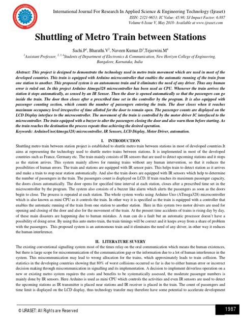 shuttling of metro train between stations pdf direct current infrared