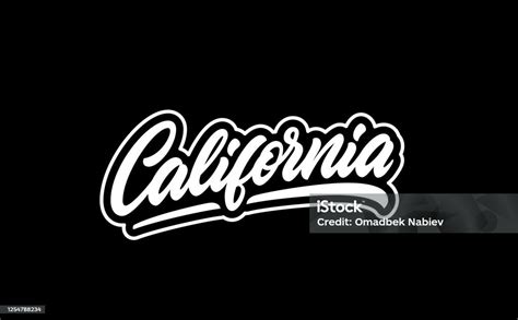 California Hand Lettering Stock Illustration Download Image Now