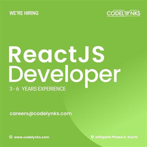 Codelynks On Linkedin Codelynks Hiring Reactjs Webdevelopment Developerjobs Techcareers