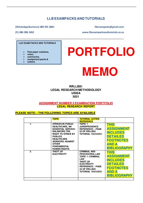 RRLLB81 ASSIGNMENT 3 PORTFOLIO MEMO 2021 SUPER SEMESTER UNISA TOPIC STRIKES IN PUBLIC