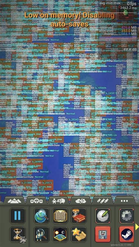 note to self never turn on all of the debug features at once r worldbox