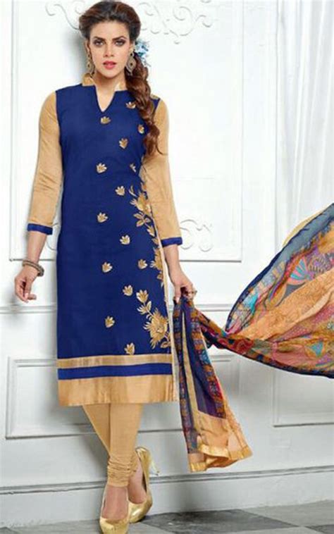 Dark Blue Salwar Suit Stitched Unstitiched Dress Material Custom