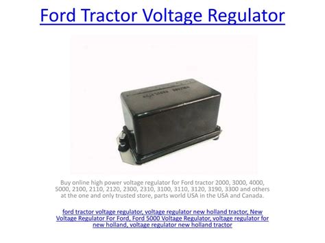 Ppt Ford Tractor Voltage Regulator Powerpoint Presentation Free Download Id 7958006