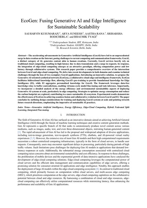 Pdf Ecogen Fusing Generative Ai And Edge Intelligence For