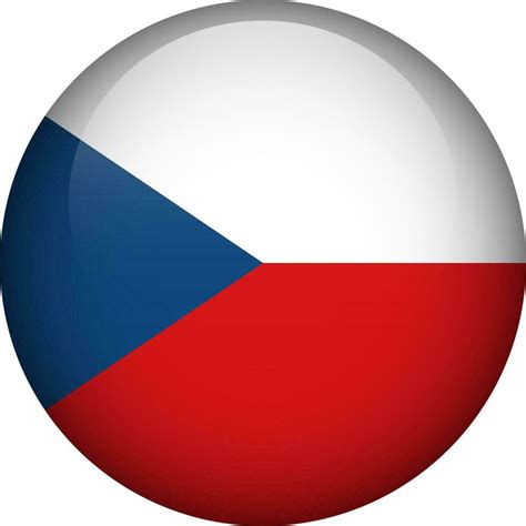 Czech Republic Flag Button Emblem Of Czechia Vector Flag Symbol