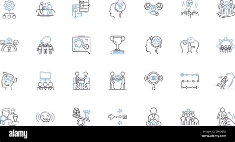 Company Posse Line Icons Collection Innovative Tech Savvy Dynamic