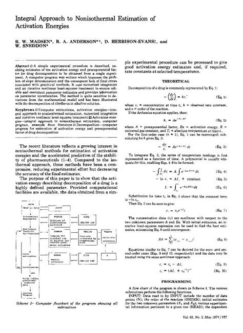Pdf Integral Approach To Nonisothermal Estimation Of Activation Energies Dokumentips