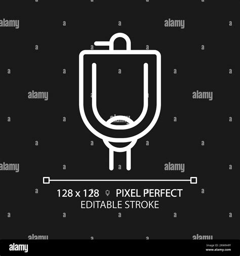 2d Customizable Thin Linear White Urinal Bowl Icon Stock Vector Image